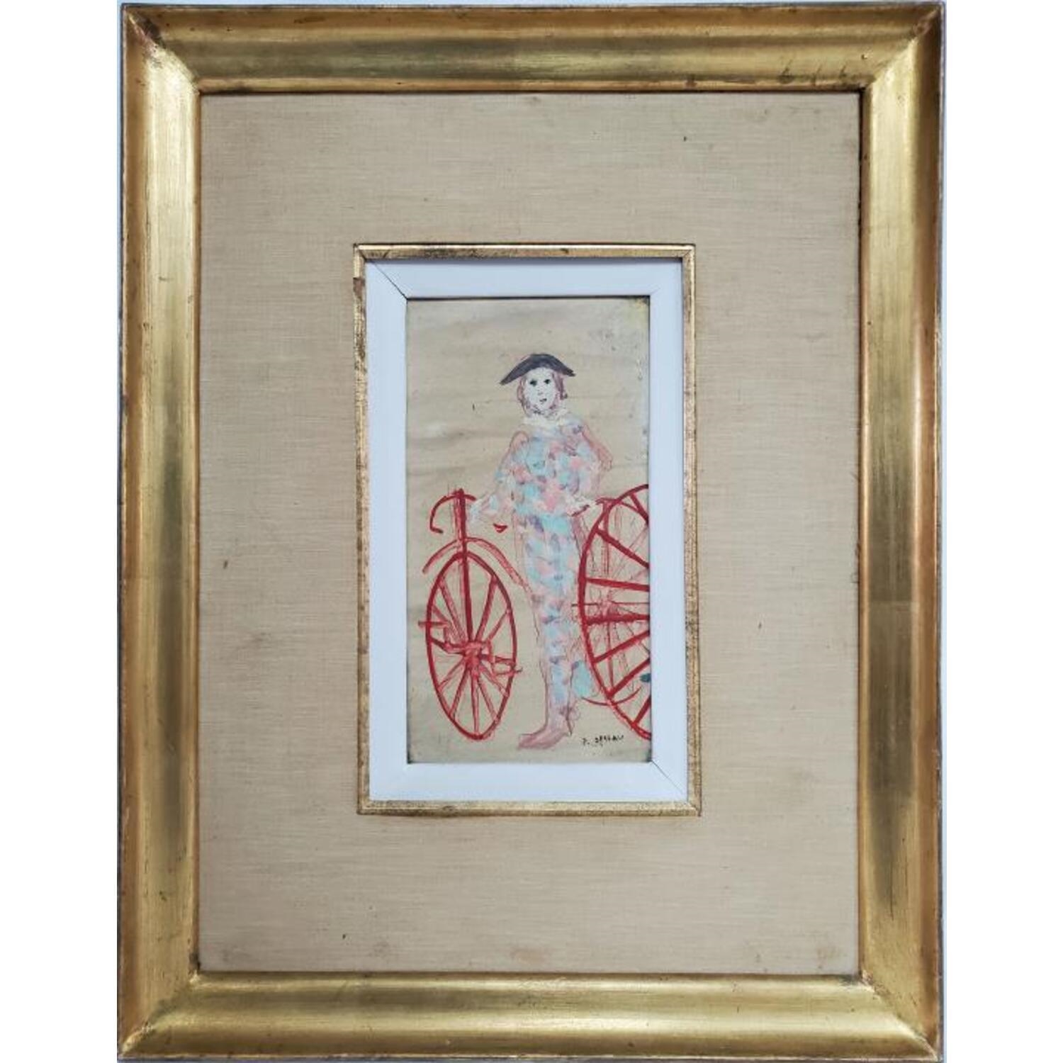 Paul Lucien Dessau | Clown on Red Tricycle. | MutualArt