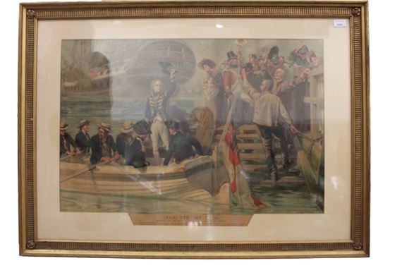 Fred Roe | Large Victorian print Fred Roe Good Bye My Lads, depicting ...