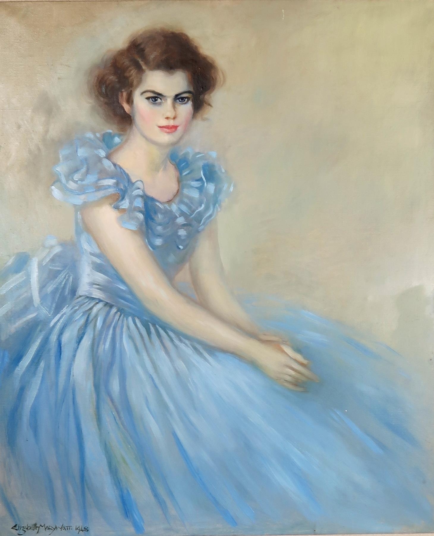 Elizabeth Mary Watt | ELEGANT PORTRAIT OF A YOUNG WOMAN IN A BALLGOWN ...