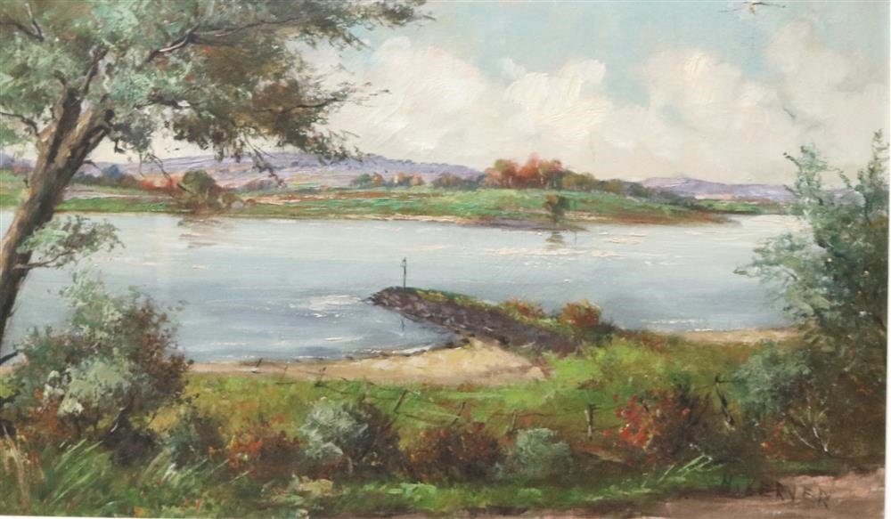 Hans Kerver | TREES ON RIVERBANK | MutualArt