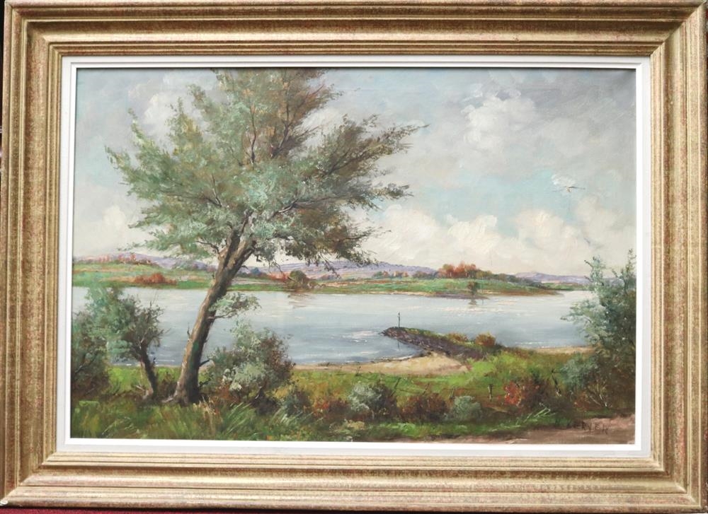 Hans Kerver | TREES ON RIVERBANK | MutualArt