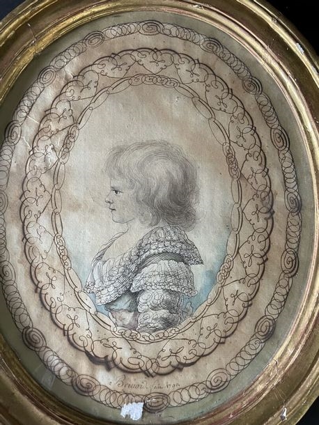 Jean-Joseph Bernard | Portrait of young girls in profile (1790) | MutualArt