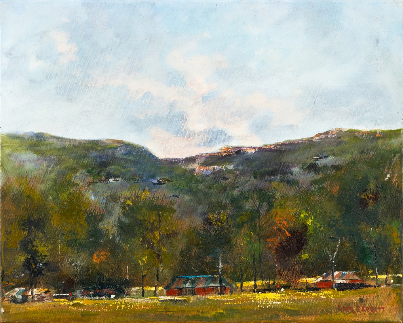 Peter Barrett | farmhouses in landscape | MutualArt