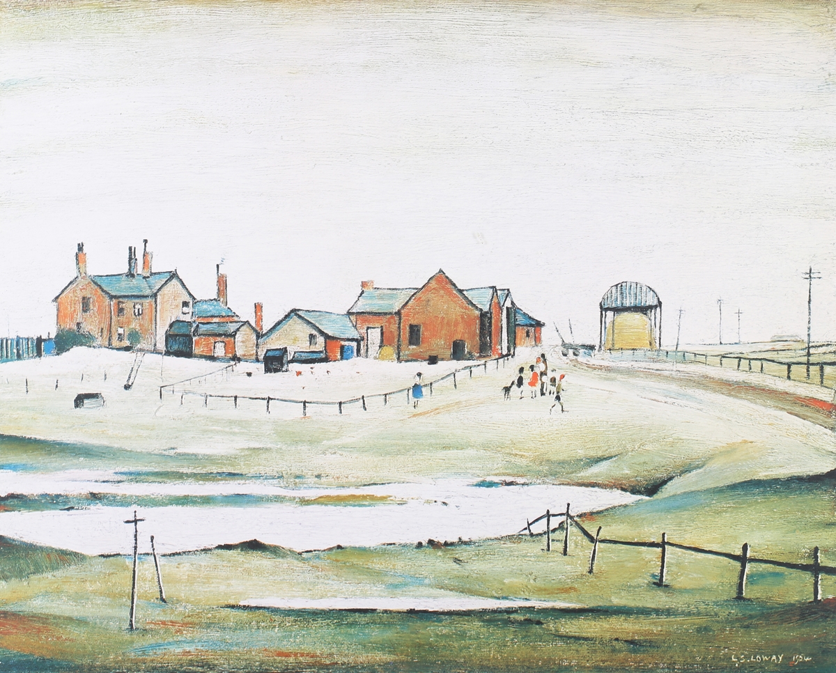 Laurence Stephen Lowry | Landscape with Farm Buildings (Circa 1974 ...