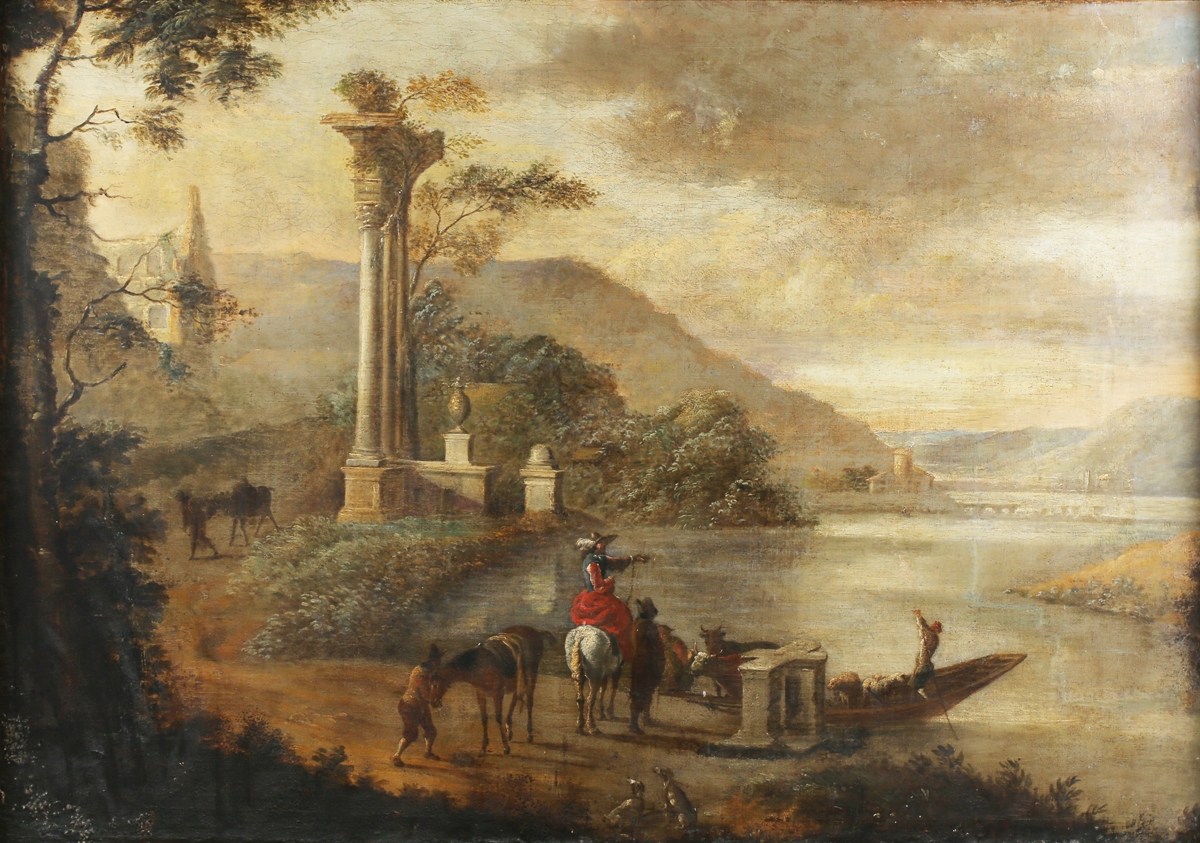 Johannes Lingelbach | A Mediterranean port with an elegant couple and ...