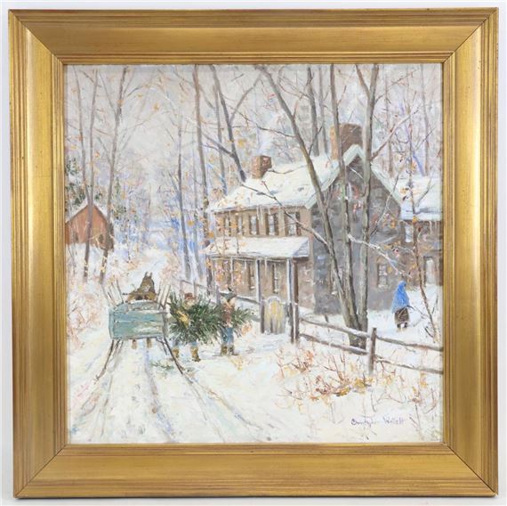 Christopher Willett | Snow covered rural landscape with stone farmhouse ...