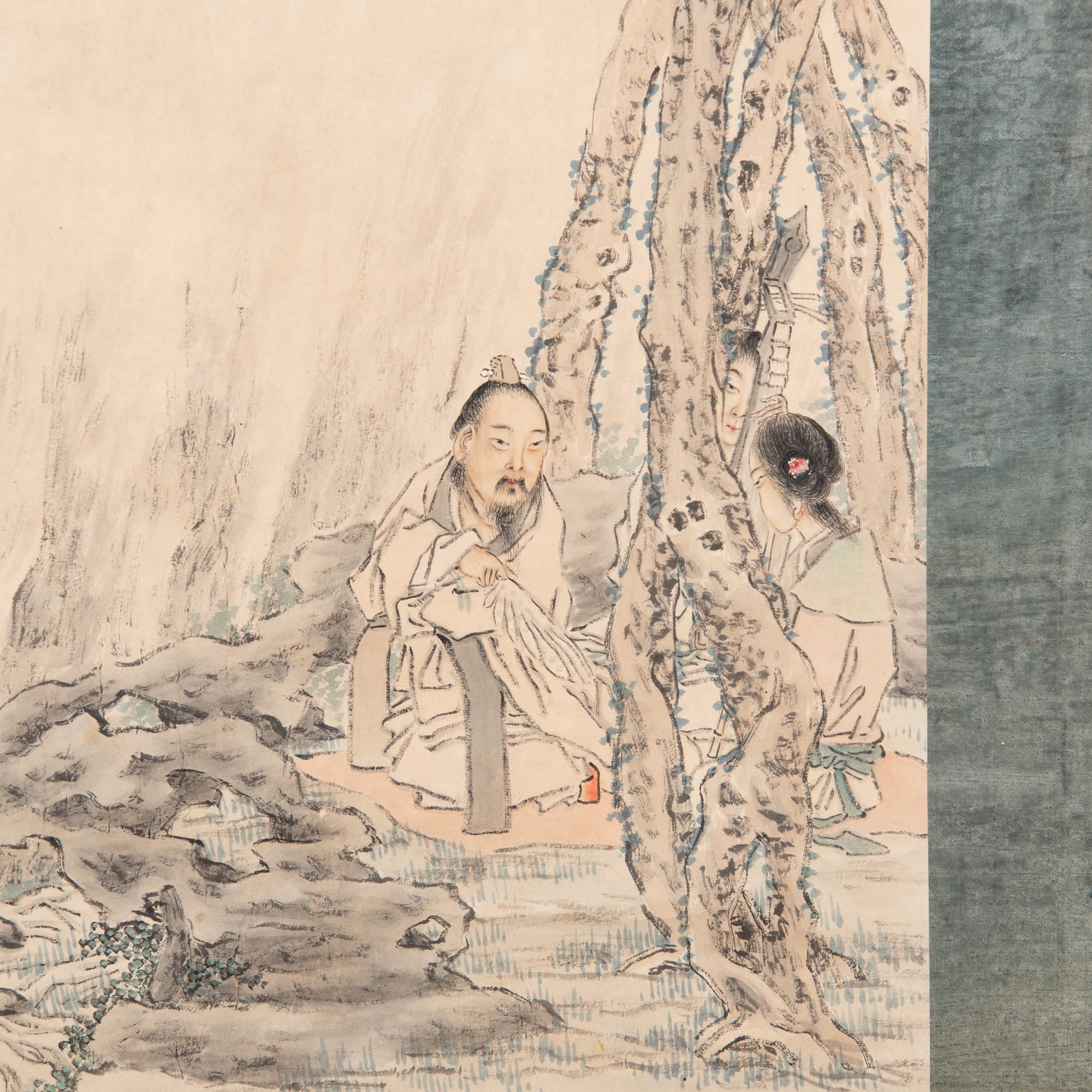 Qian Hui'an | 錢慧安 人物立軸 A Chinese painting of figures in a landscape ...