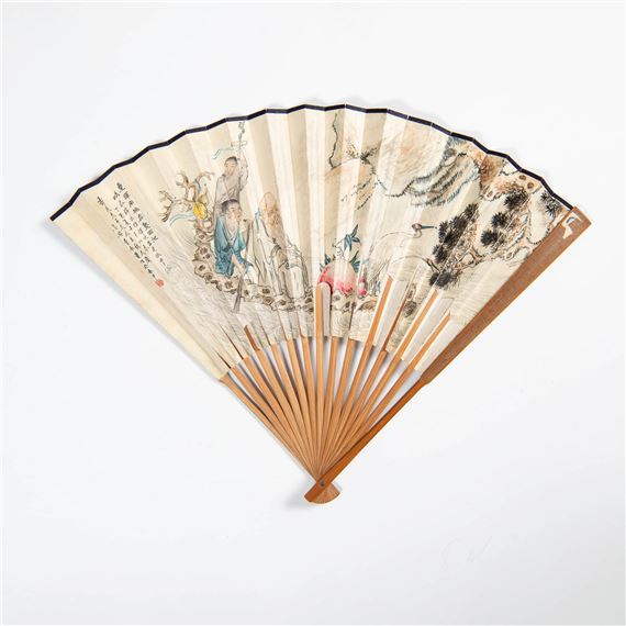 Li Chengqing | 李承慶 書畫成扇 A Chinese fan painting with calligraphy | MutualArt