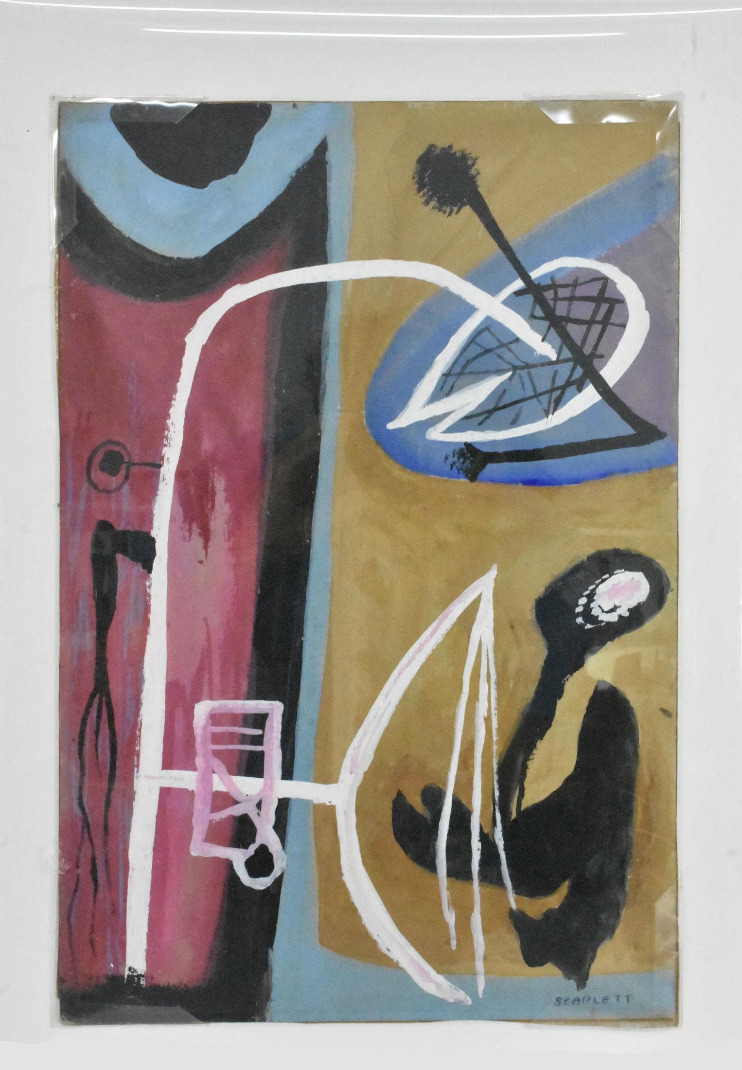 Rolph Scarlett | Abstract with Black Figure | MutualArt