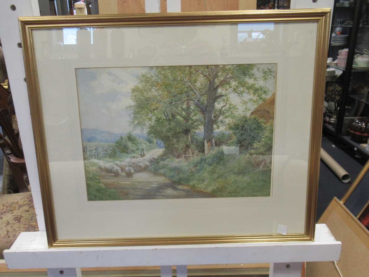 Charles James Adams | Sheep on a country path | MutualArt