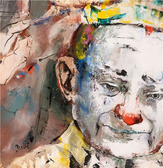 Karl Zerbe | Self Portrait with Clown (1945) | MutualArt
