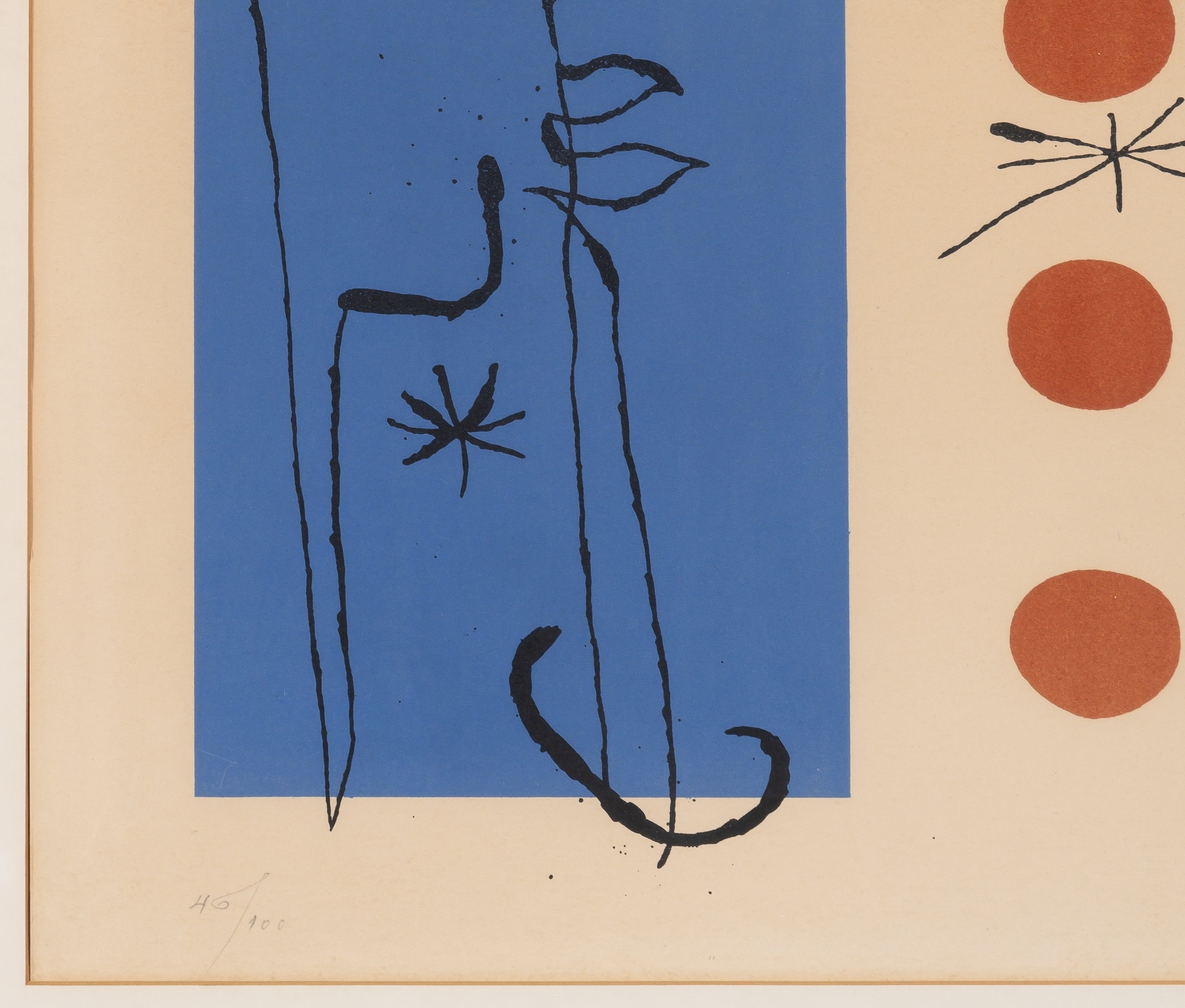 Joan Miró | RED AND BLUE (RED SKY) (MOURLOT 269) (1960) | MutualArt