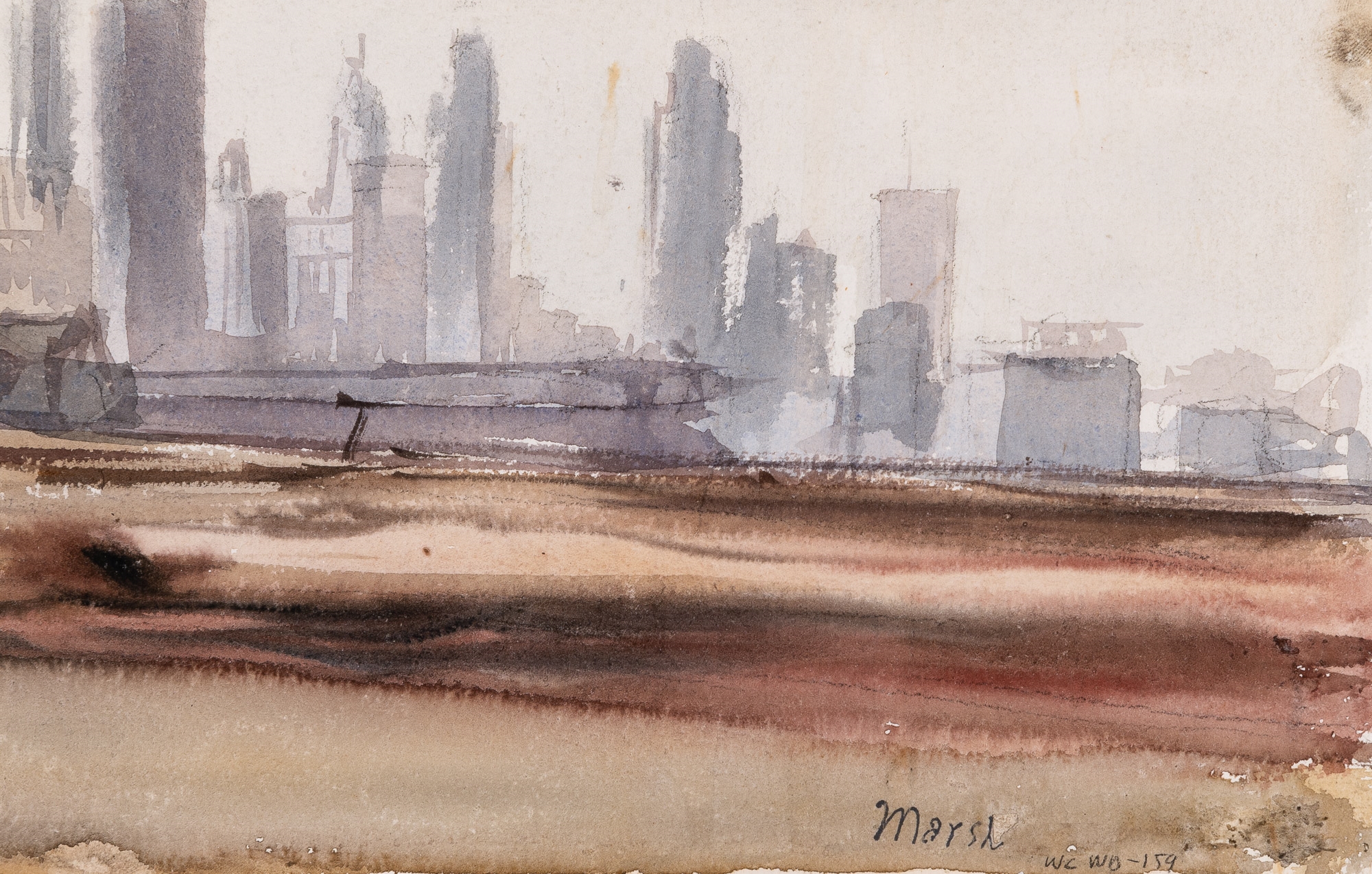 Reginald Marsh | Manhattan Skyline | MutualArt