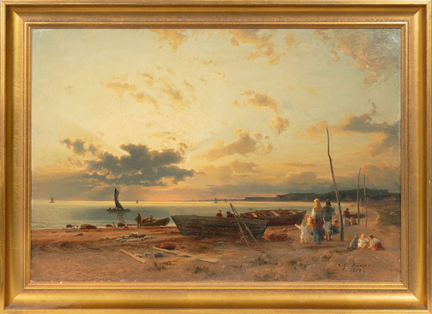Carl Gustav Rodde | Beach Sunset (1868) | MutualArt