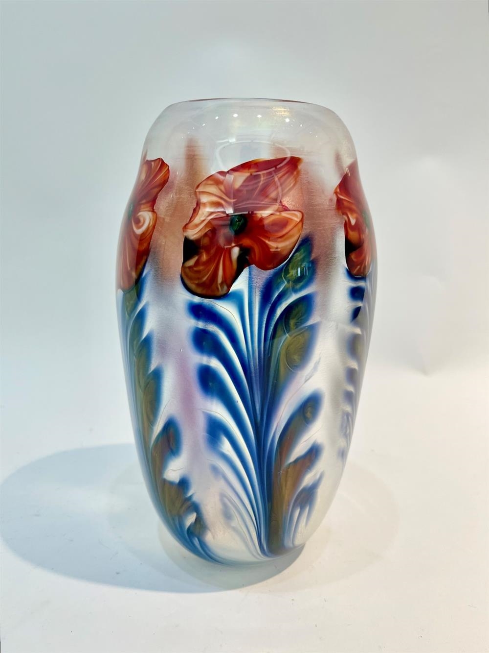 Charles Lotton | MULTI-FLORA IRIDESCENT OVOID VASE (1984) | MutualArt