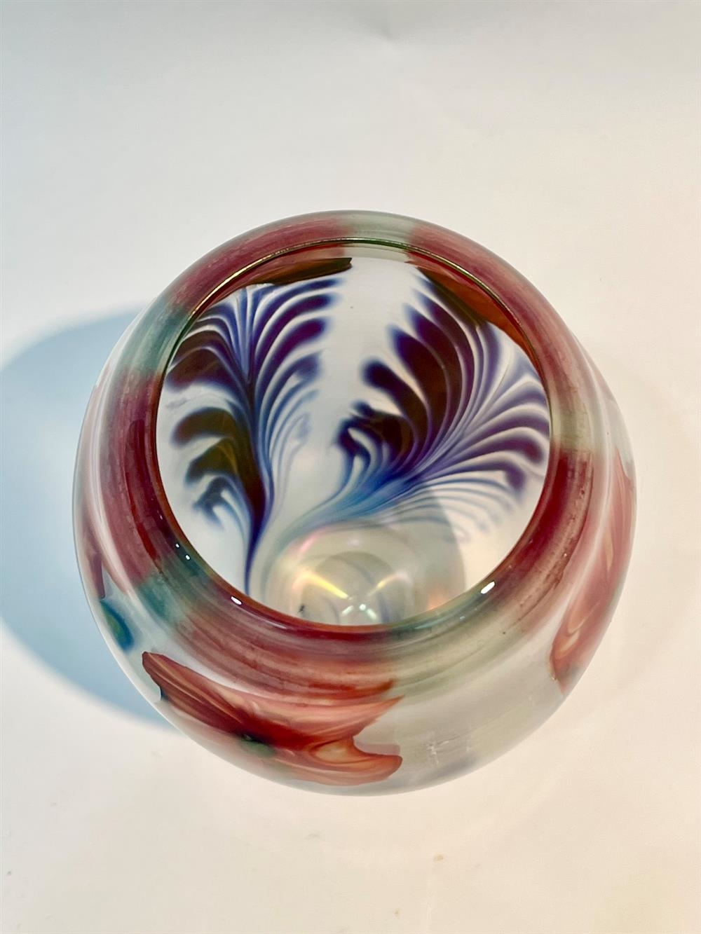 Charles Lotton | MULTI-FLORA IRIDESCENT OVOID VASE (1984) | MutualArt