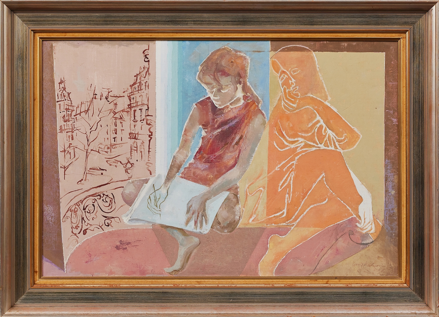 Louis Kahan | Untitled (A Young Girl Sketches by the Window) (1969 ...