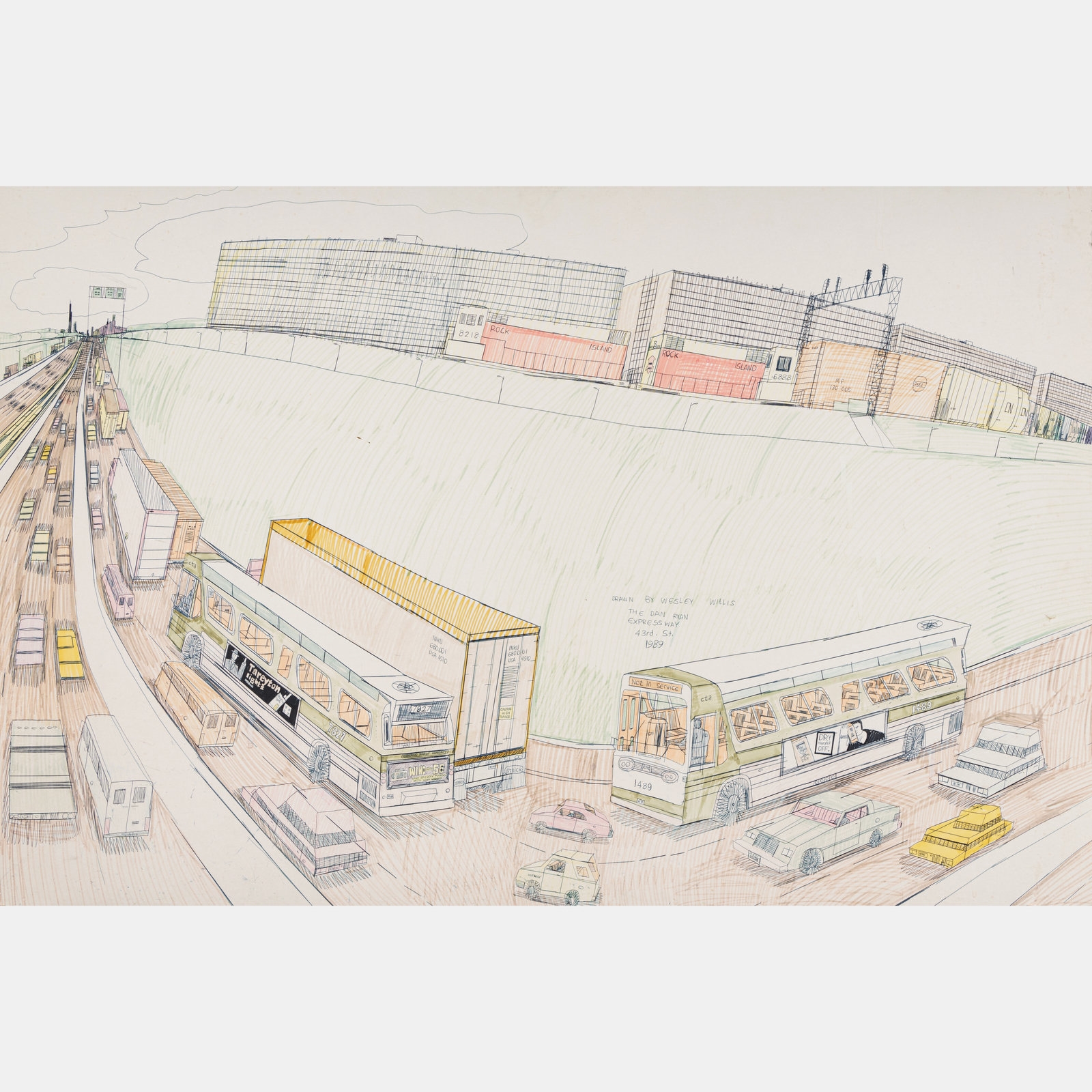 Wesley Willis | The Dan Ryan Expressway | MutualArt