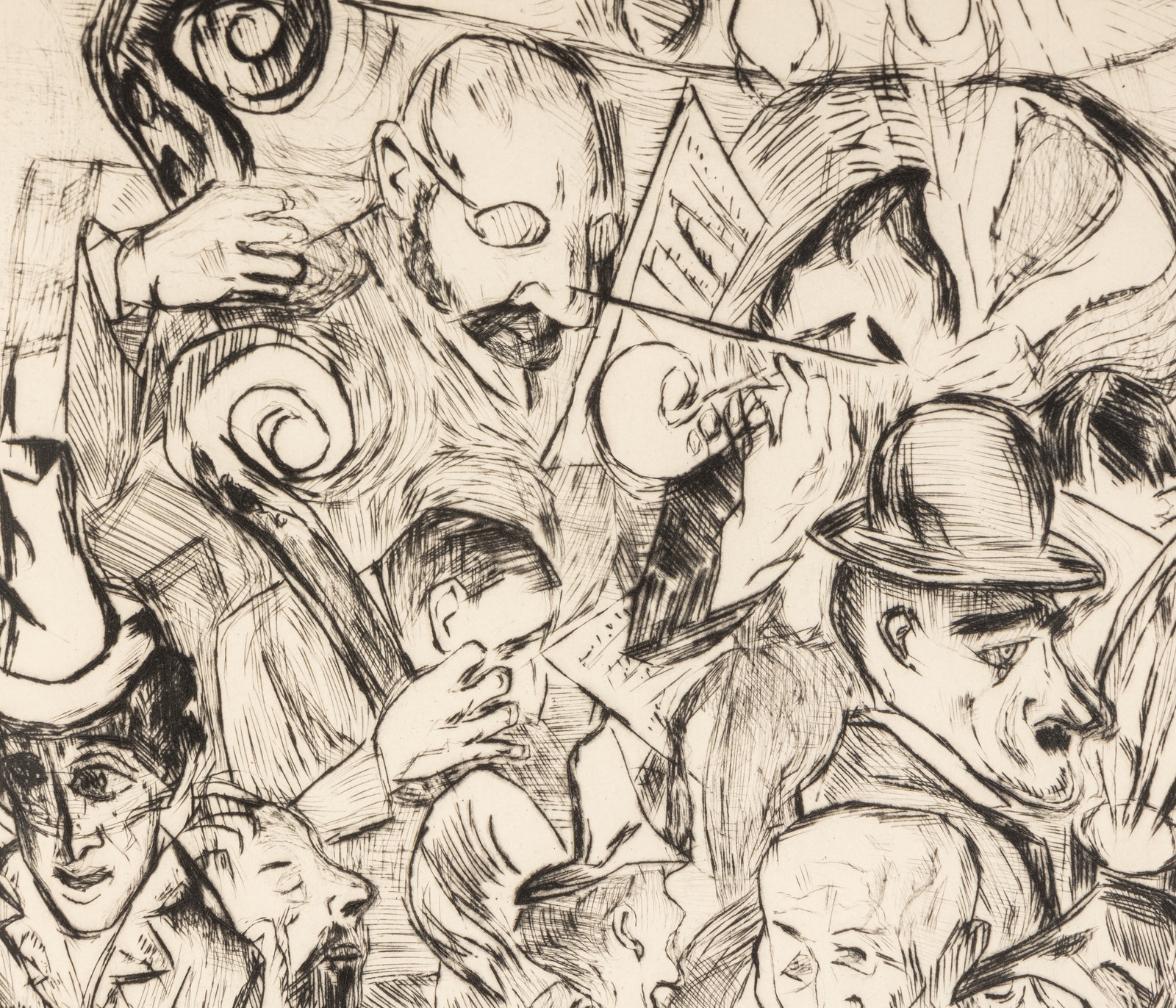 Max Beckmann | Cafémusik (from Gesichter) (1918) | MutualArt