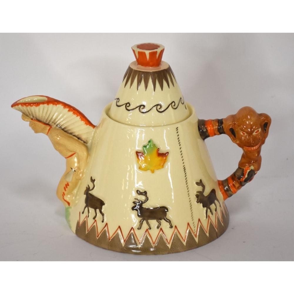Clarice Cliff | A rare Clarice Cliff Canadian Indian tea pot& lid ...