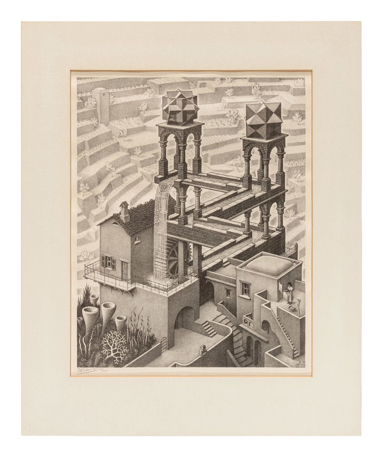Maurits Cornelis Escher | Waterfall (1961) | MutualArt