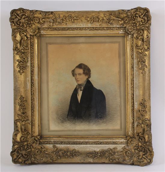 E. Heaton | Half-length portrait of a gentleman with silk neck-scarf ...