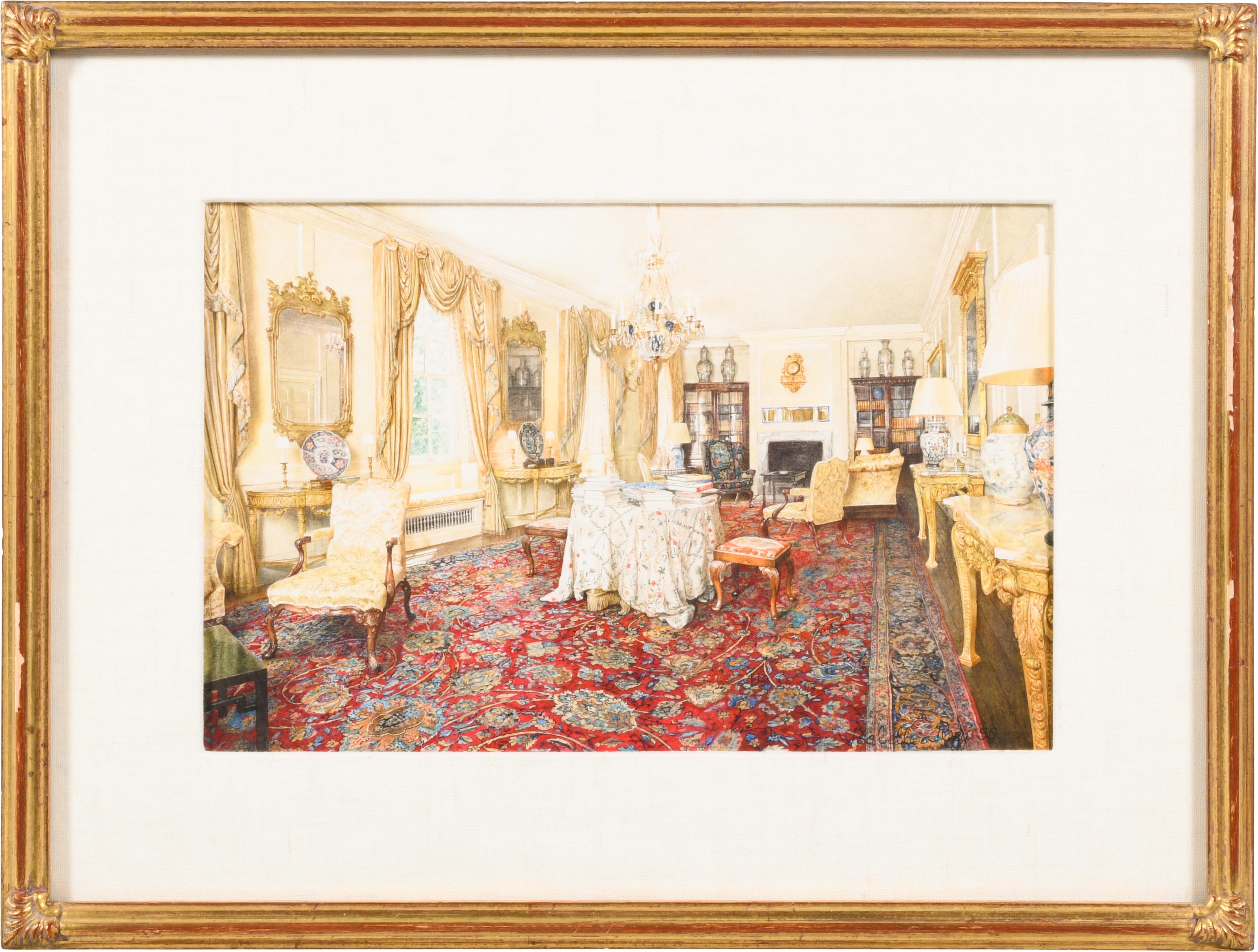 Isabelle Rey | LE SALON-BIBLIOTHÈQUE, CHÂTEAU BALSAN | MutualArt