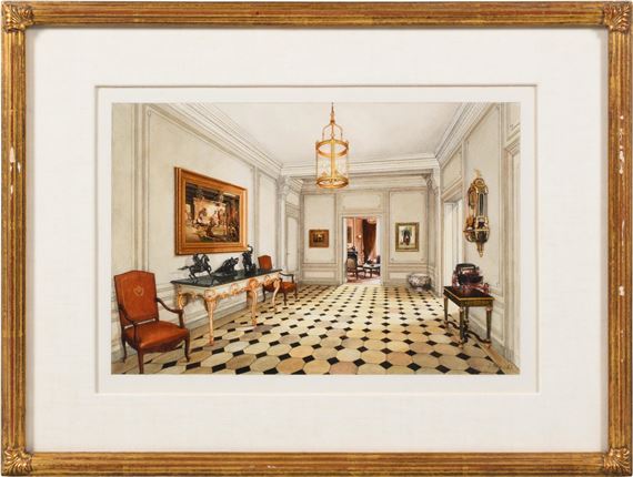 Isabelle Rey | INTERIOR WITH CHECKERED FLOOR (20th Century 21st Century ...