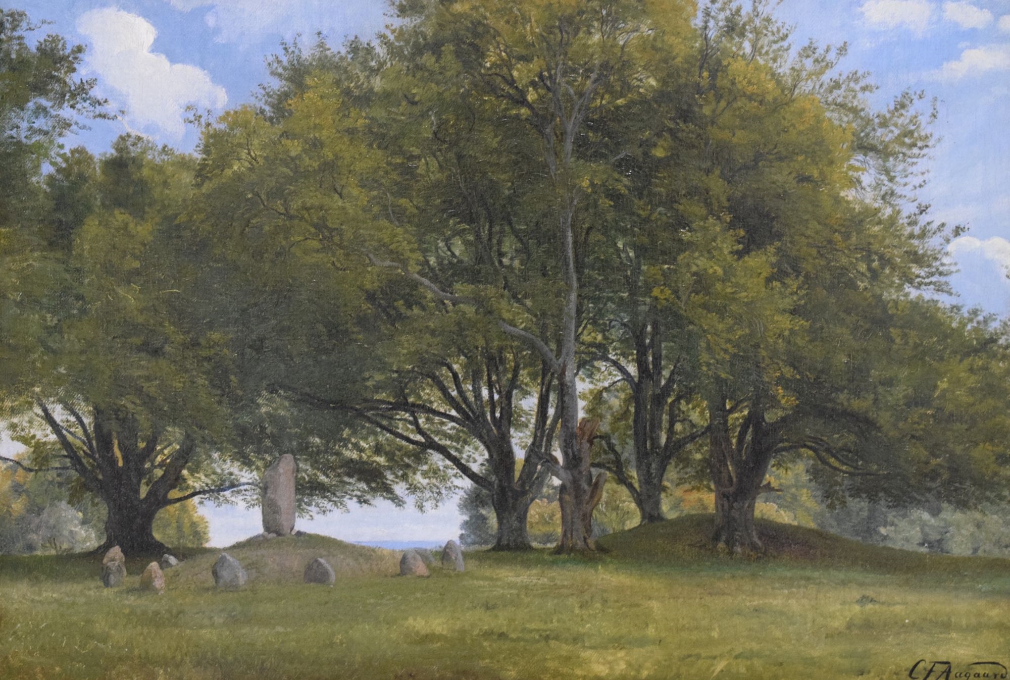 Carl Frederik Aagaard | Woodland landscape with stone circle | MutualArt