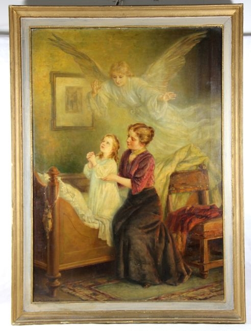 Ludwig Max Roth | Mutter mit ihrer kleinen Tochter beim Abendgebet am ...