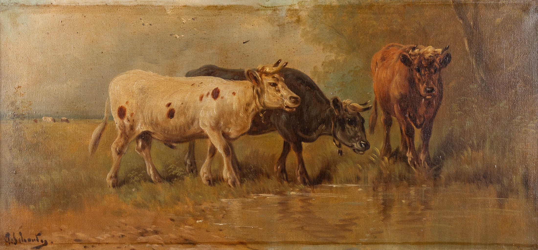Paul Henri Schouten | Three cows in a field | MutualArt