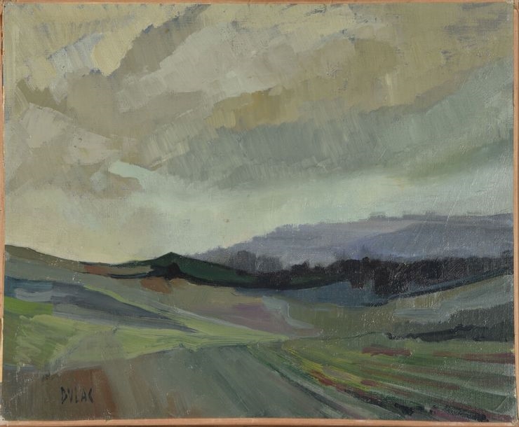 Jean Dulac | Landscape in the rain (1948) | MutualArt