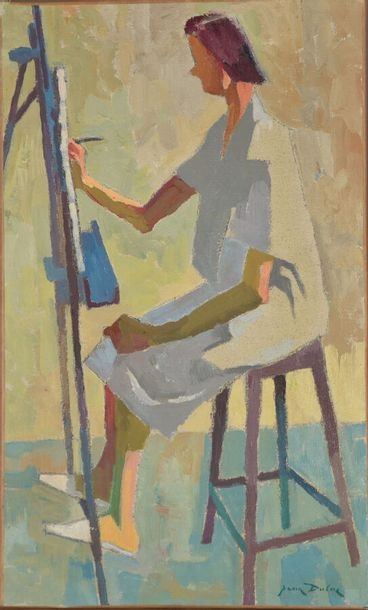 Jean Dulac | The painter at his easel. | MutualArt