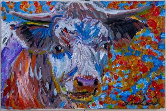 Laura Davis | Grazing Cow (2023) | MutualArt