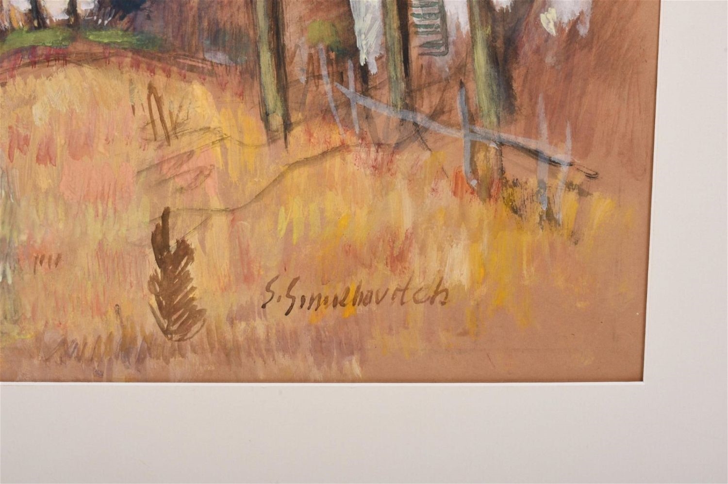 Simka Simkhovitch | Landscape With Farm and Horses | MutualArt