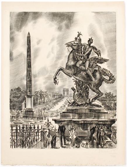 Albert Decaris | Perspective of the Champs Elysées seen from the ...