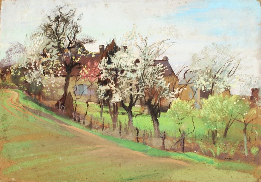 André Lagrange | Village View and Spring Hedge | MutualArt
