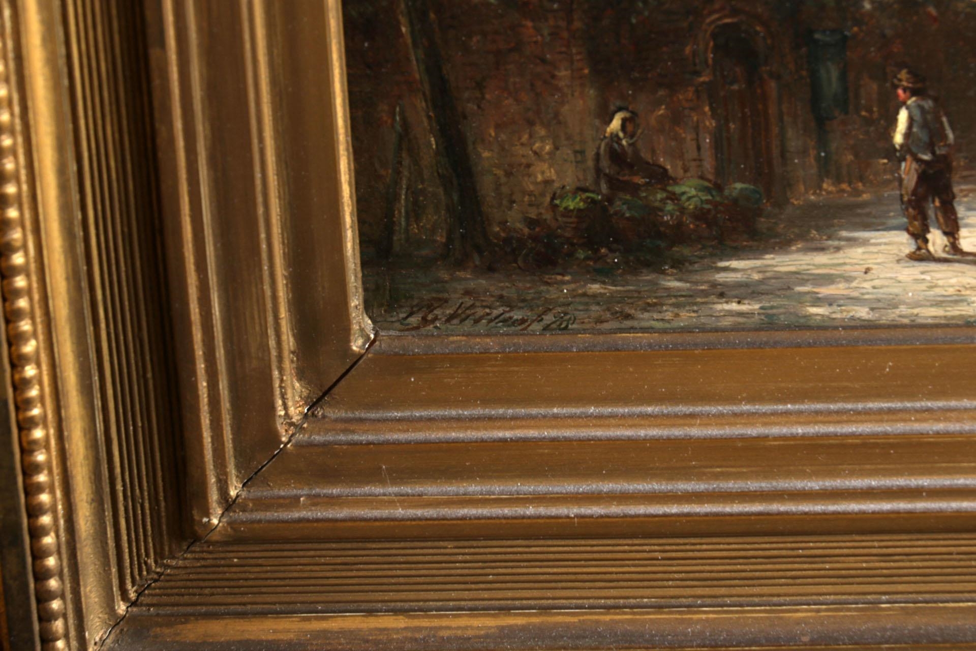 Petrus Gerardus Vertin | Stadsgezicht met figuren | MutualArt