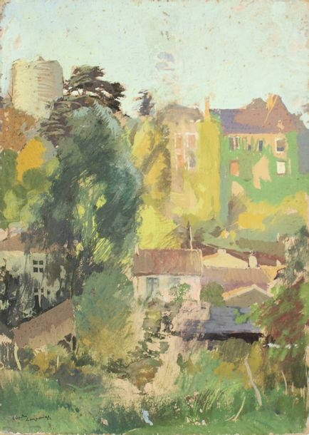 André Lagrange | Village View and Spring Hedge | MutualArt