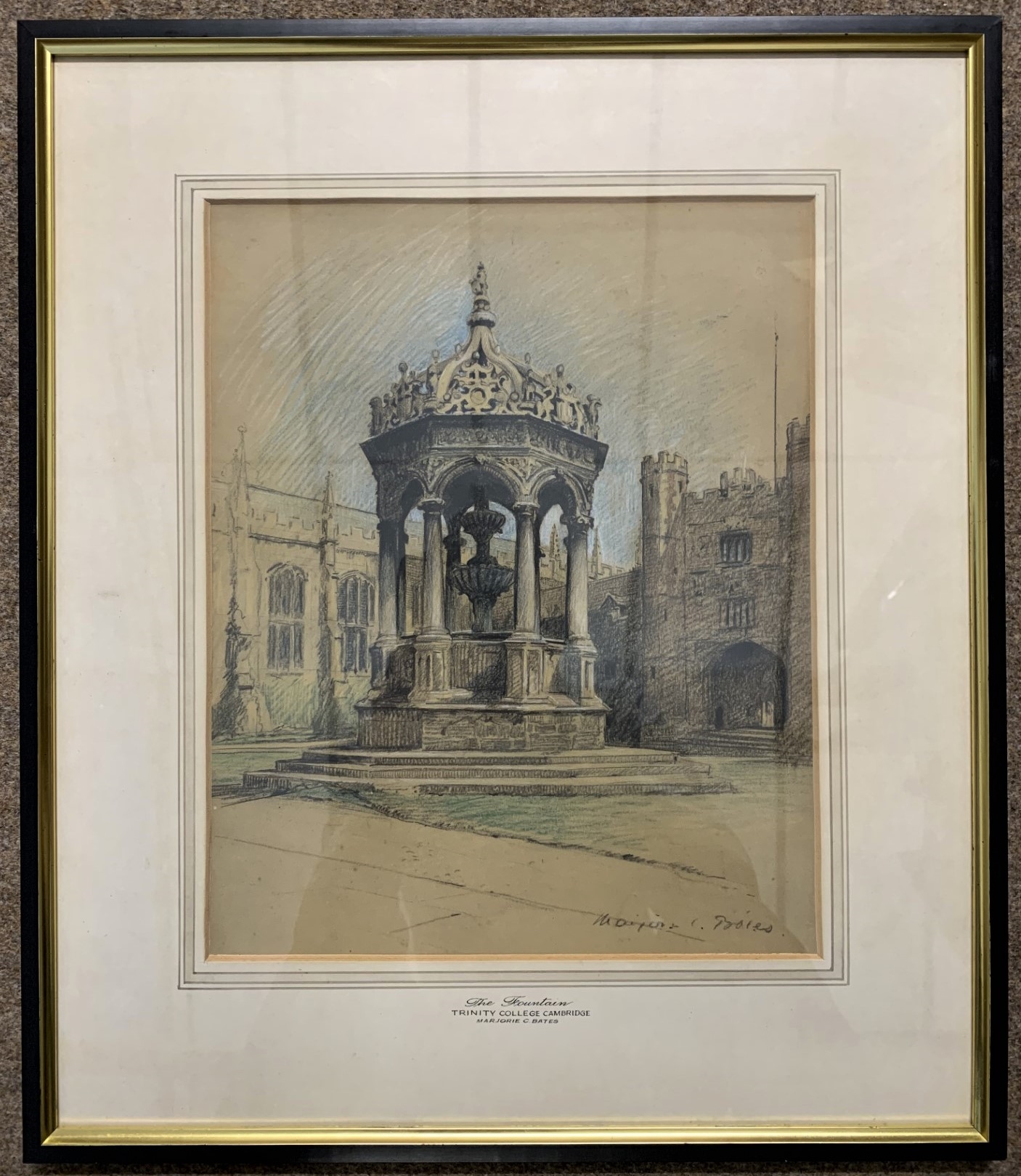Marjorie C. Bates | The Fountain Trinity College Cambridge | MutualArt