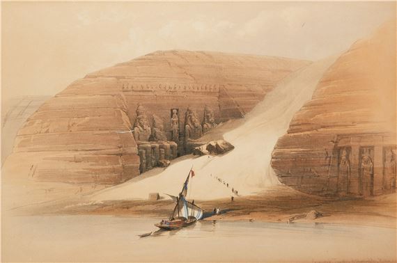 David Roberts | Temples of Abu Simbel from the Nile | MutualArt