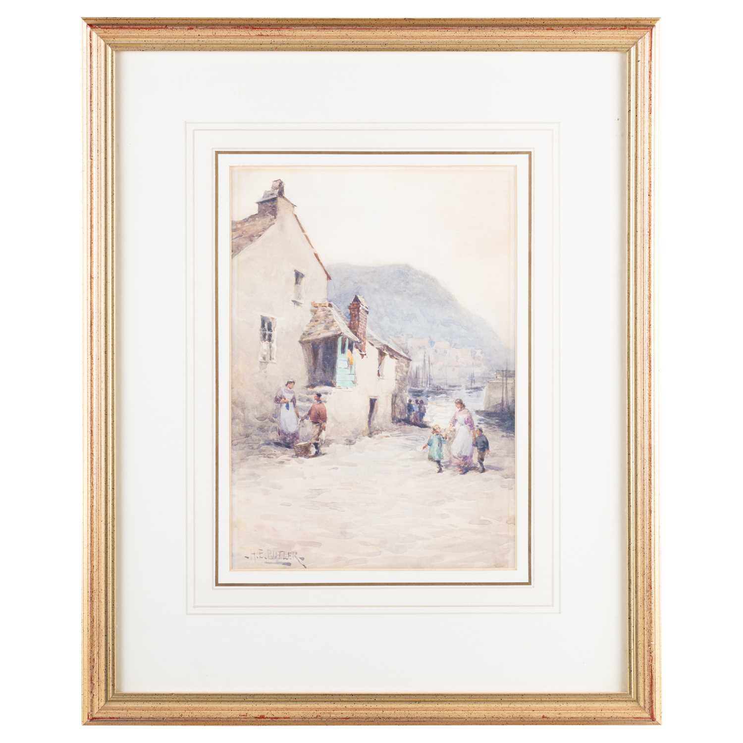 Herbert Edward Butler | FISHERFOLK AND CHILDREN AT POLPERRO | MutualArt