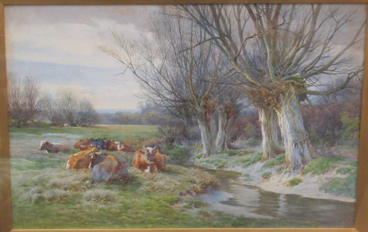 Charles James Adams | Cattle in a river landscape | MutualArt