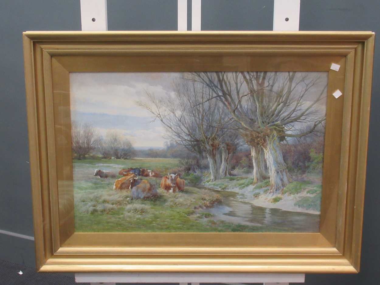 Charles James Adams | Cattle in a river landscape | MutualArt