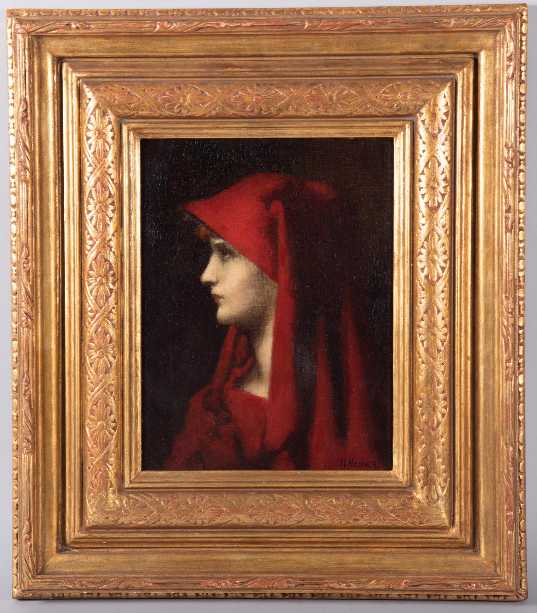 Jean-Jacques Henner | Woman in Red Hood | MutualArt