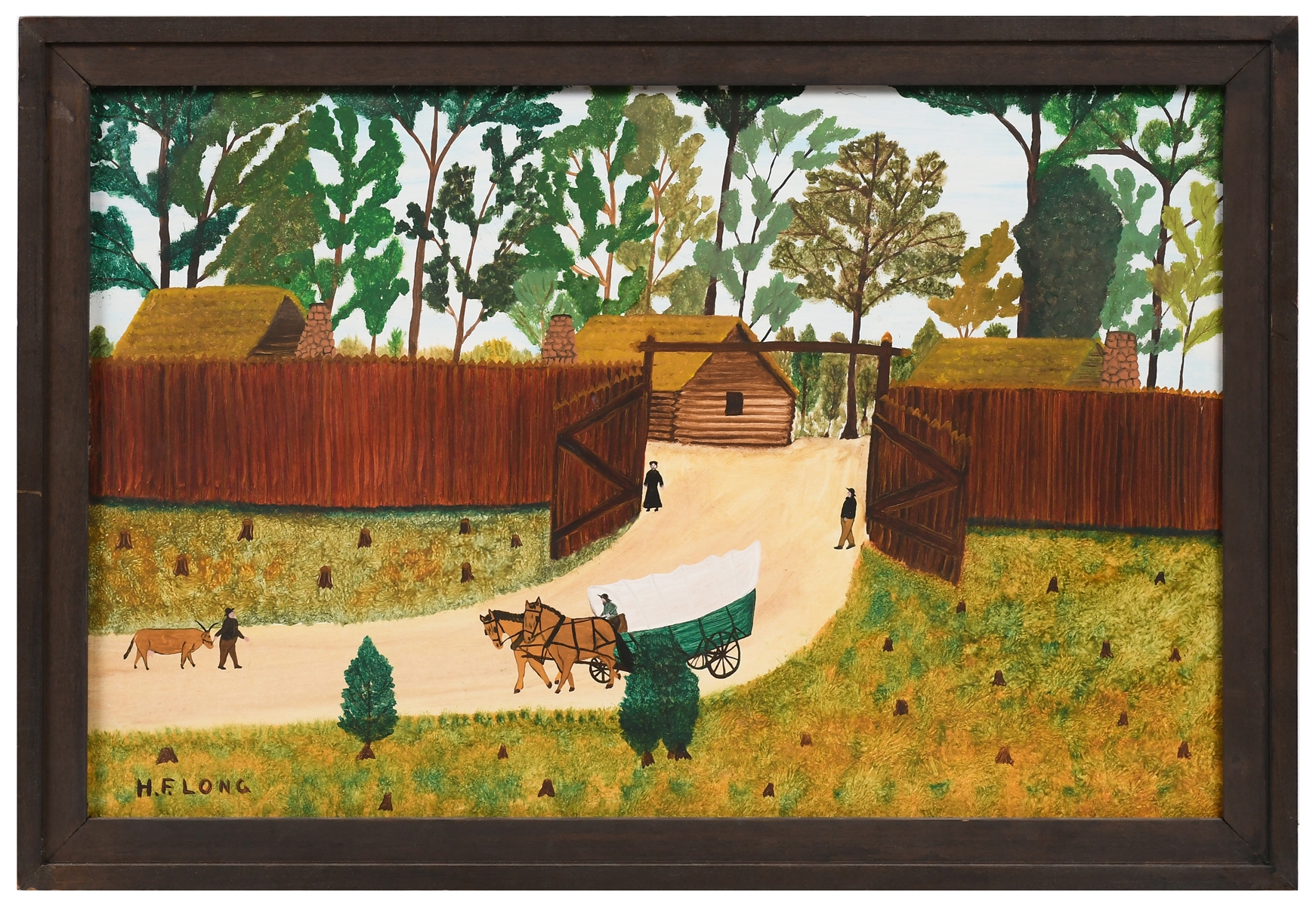 Harry Long | WAGON LEAVING STOCKADE | MutualArt
