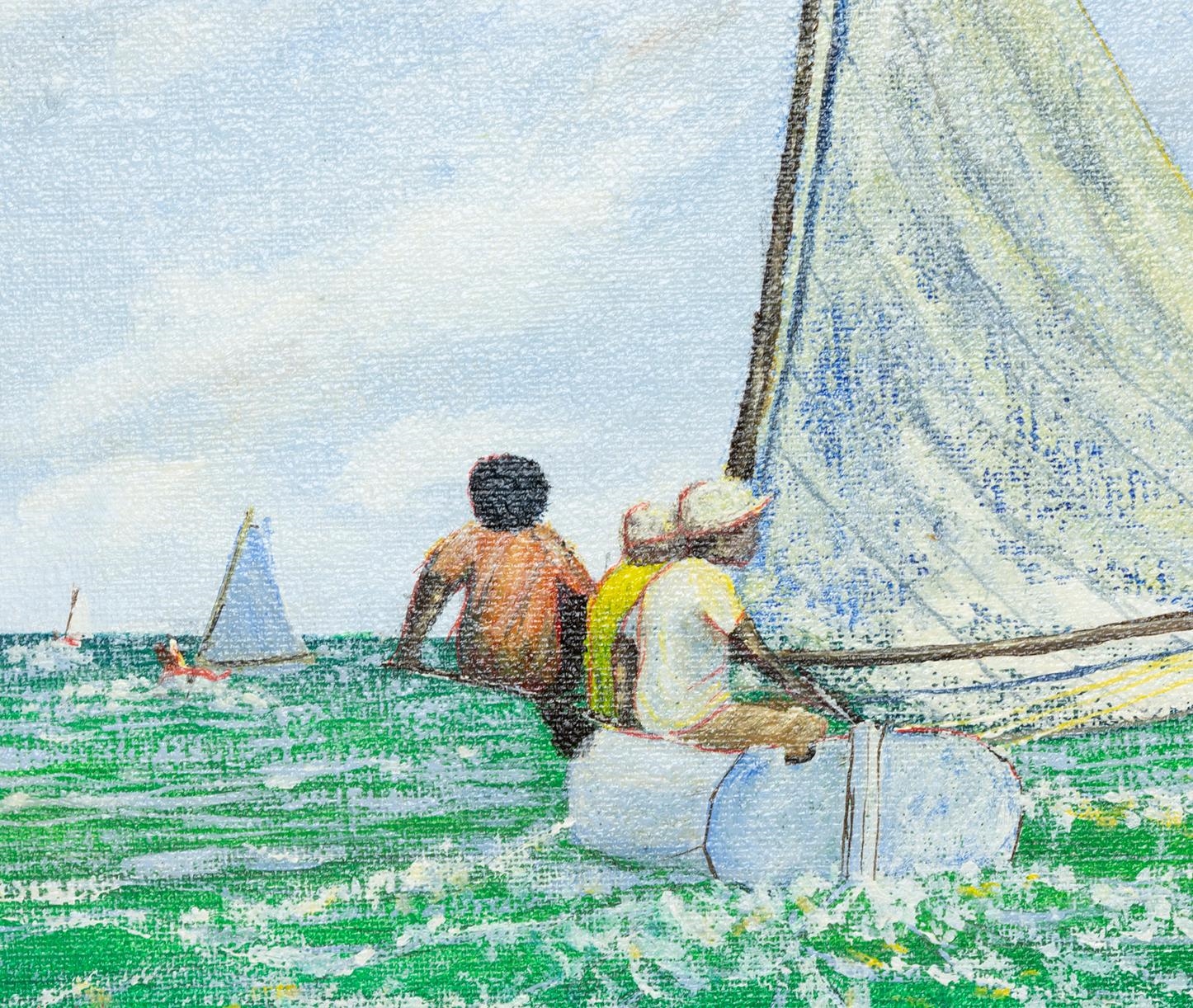 Buster Hall | Untitled - Sailboats (1974) | MutualArt