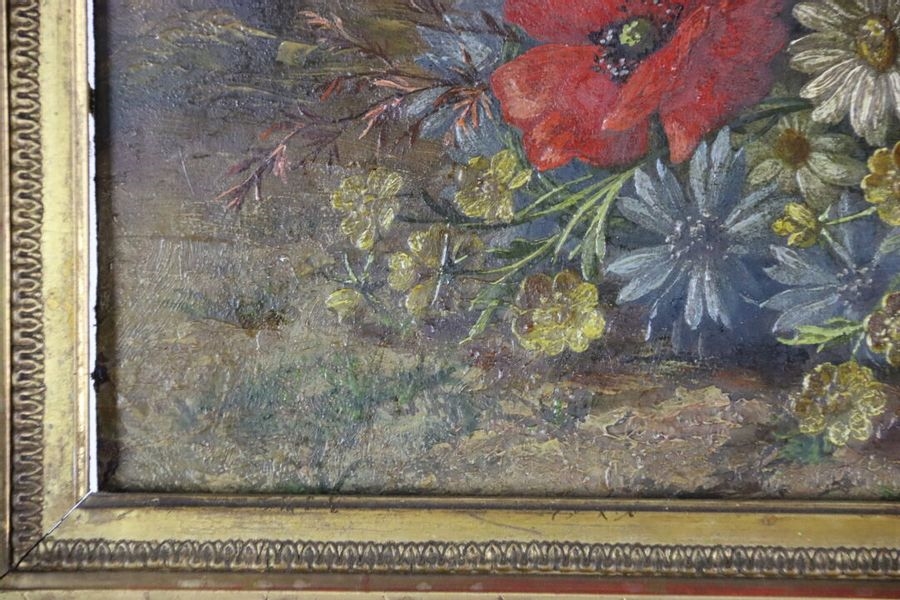 Felix Thomas | Bouquet of flowers and bluebird (1879) | MutualArt