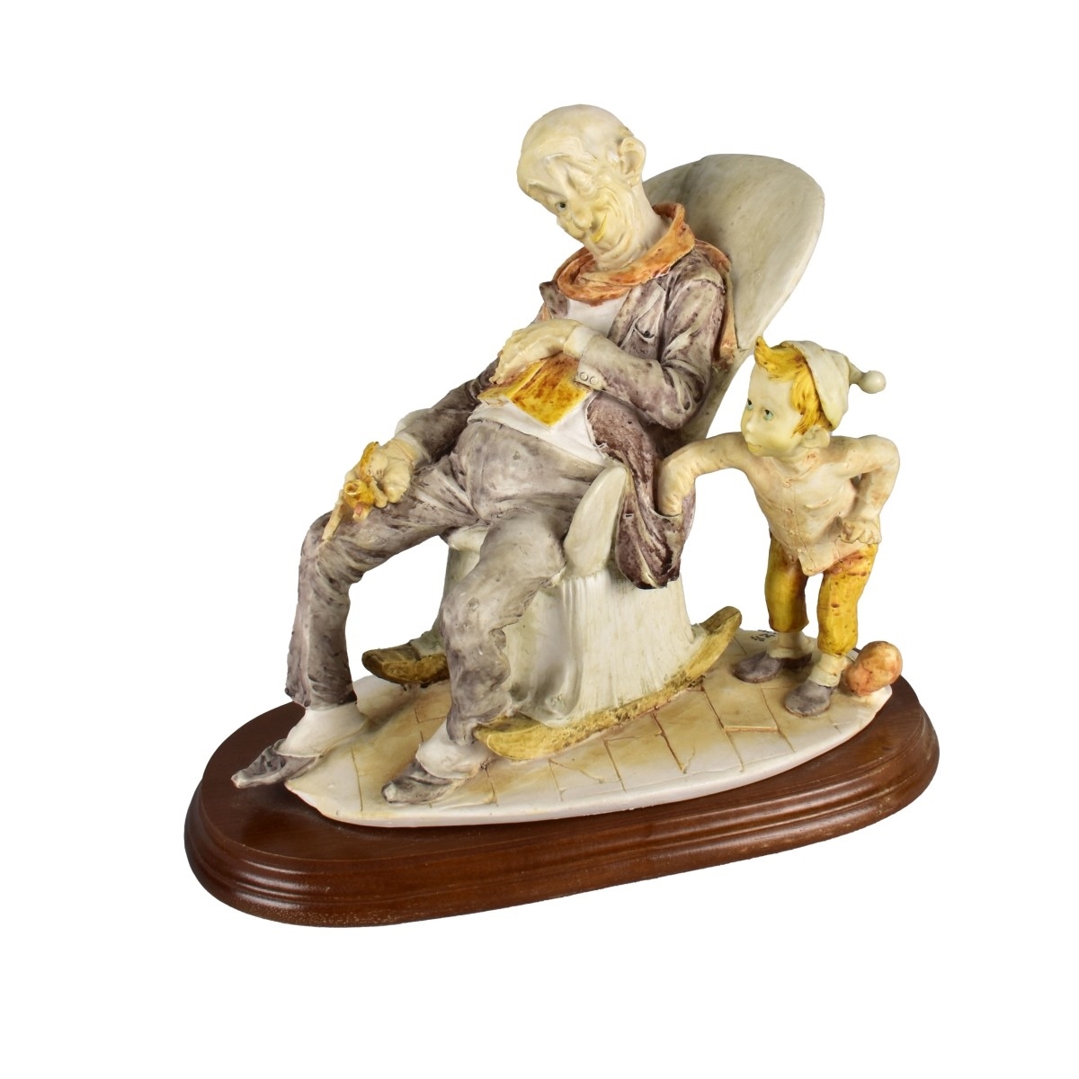 Capodimonte Porcelain | Figurine of a Grandpa and Child | MutualArt
