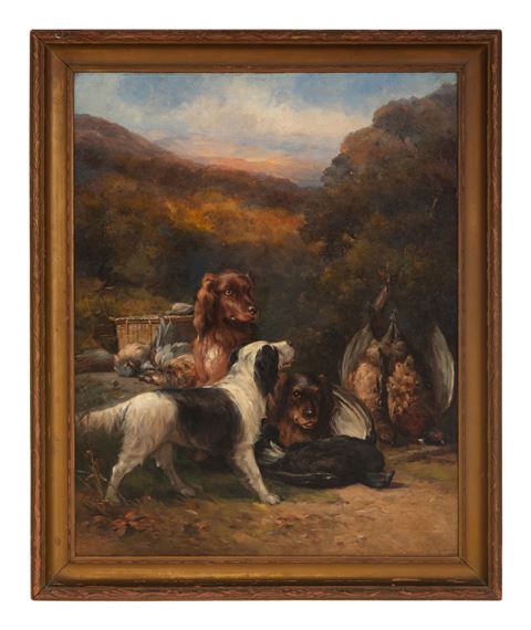 British School, 20th Century | Three Dogs and Their Catch | MutualArt